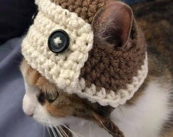 Aviator cat hat | Etsy