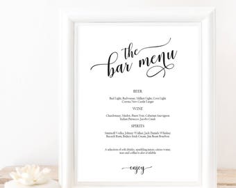 Bar menu template | Etsy