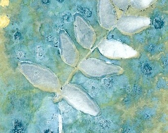 Original cyanotype leaf cyanotypes sun print blue leaf