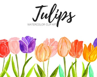 Tulip clip art | Etsy