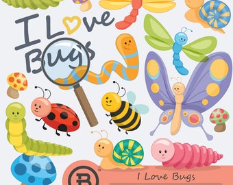 Love bug clipart | Etsy