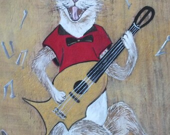 Painted rock cat | Etsy