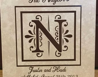 Monogrammed tiles | Etsy