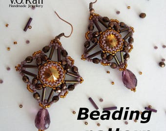 Tutorial Crystal Hexagon earrings for beginners with free