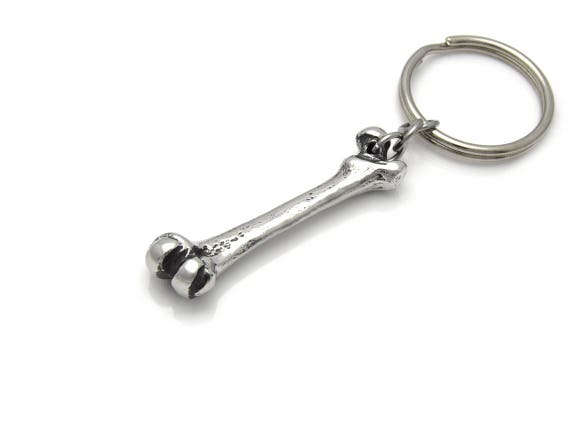 Handmade Human Femur Keychain Medical Keyring Pewter Bone