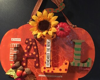 Wood pumpkin sign | Etsy