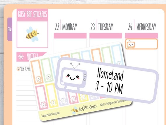 TV Planner Stickers Blank Box Stickers TV Stickers Kawaii