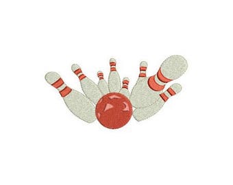 BOWLING applique embroidery design