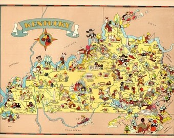 Kentucky state map | Etsy