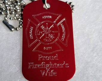 Firefighter dog tag | Etsy