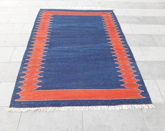 Blue kilim rug | Etsy