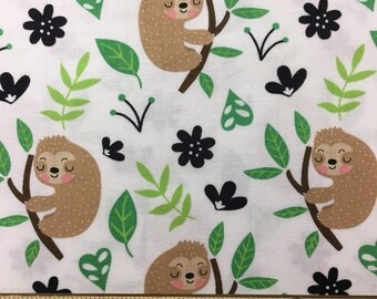 Sloth fabric | Etsy