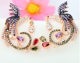 Phoenix earrings | Etsy