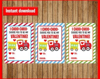 Train valentine | Etsy