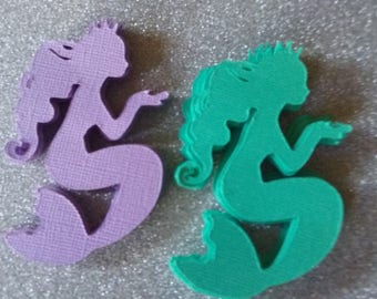 Tiny Mermaid Die Cuts Mermaid Paper Cuts Mermaid