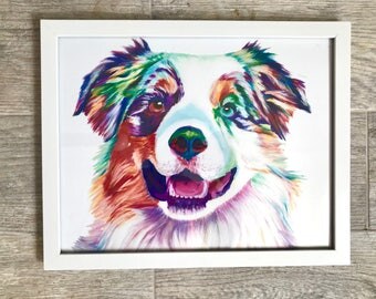 Colorful dog art | Etsy