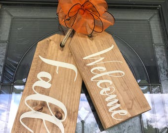 Wood door tags | Etsy