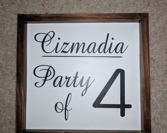 Party of 4 sign | Etsy