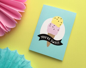 Ice cream card | Etsy