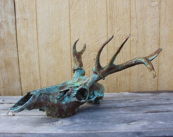 Metal deer skull | Etsy