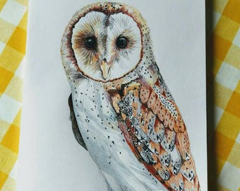 Pen and ink owl | Etsy