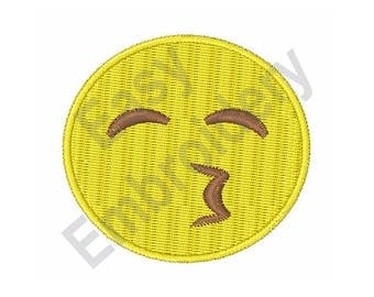 Smooch Emoji Machine Embroidery Design kiss emoji