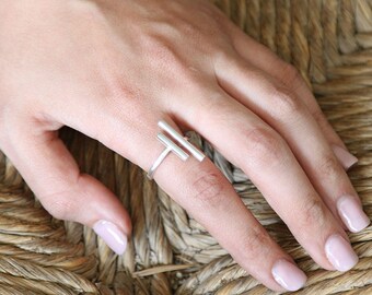 Rectangle Ring Open Rectangle Ring Long Modern Ring Simple