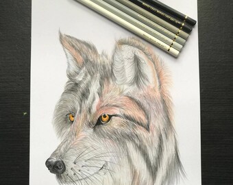 Wolf Print Wolf Art Wolf Ink Drawing Wolf drawing Wolf
