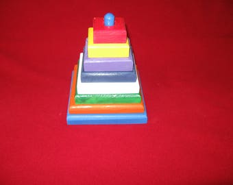 Wooden pyramid BIG SIZE 17cm/67 in Stacking toy