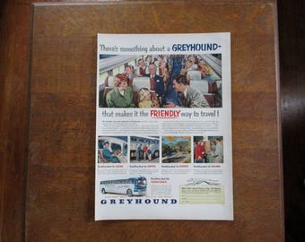 Items similar to Vintage Go Greyhound Bus Travel Poster - Winter ...