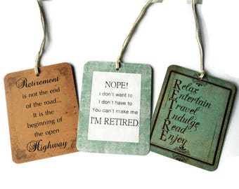 Retirement tags | Etsy
