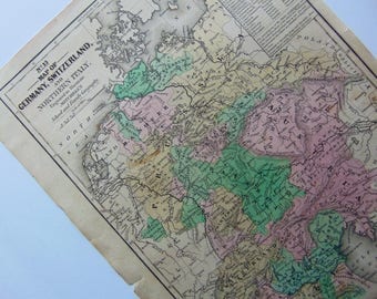 Vintage germany map | Etsy
