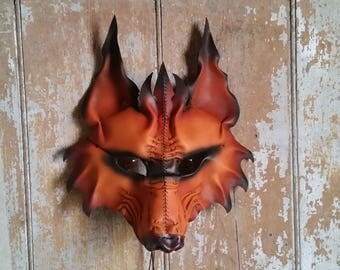 Leather wolf mask | Etsy