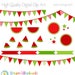 40% OFF SALE Watermelon Clip Art Fruit Digital Clip Art Cute