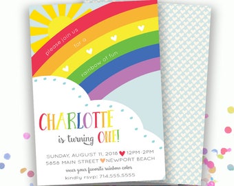 Rainbow invitation | Etsy