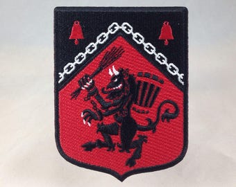 Rampant Stag Pair Deer Buck Felt Heraldic Heraldry Iron on or