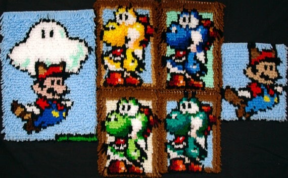 Minecraft Creeper Face - Latch Hook Kit - DIY Latch Hook Rug 5.5*5.5 OR ...