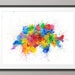 Paint Splashes Map of the World Map Art Print 168