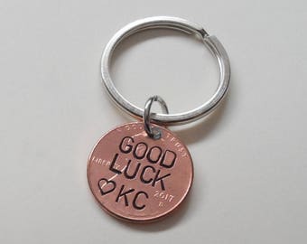 Anniversary Penny Keychain Personalized Keychain Lucky Penny