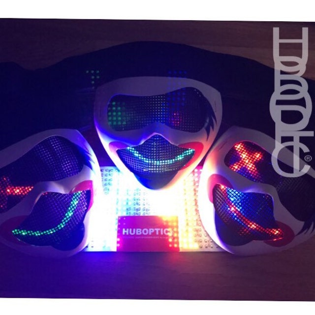 LIGHT UP MASKS SOUND REACTIVE LED LIGHT FASHION STORE by HUBOPTIC