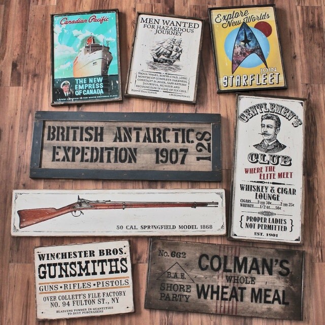 Rustic/Vintage Handmade Wooden Signs by VASSdesign on Etsy
