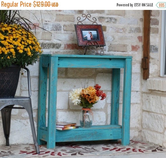 SALE Small Turquoise Entry Console