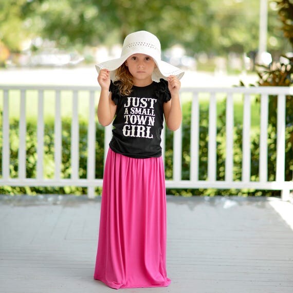 Girls Pink Maxi Skirt Girls Long Pink Skirt Pink Skirt for