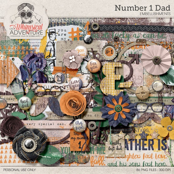 Father's Day Digital Clip Art Digital Scrapbook
