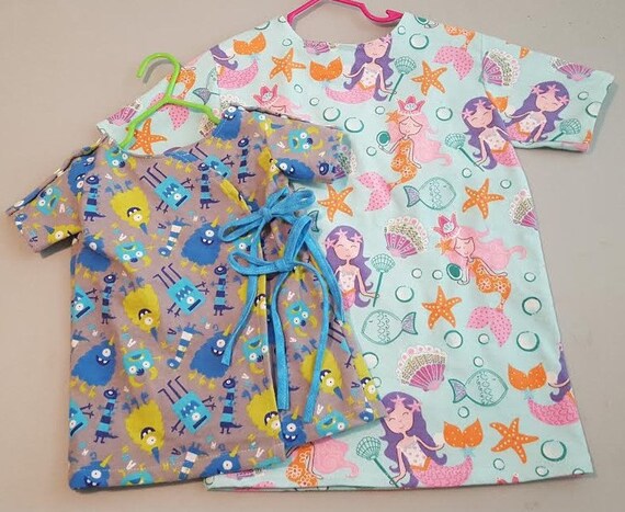 Custom made toddlers childrens and kids hospital gowns
