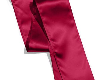 Red satin sash | Etsy
