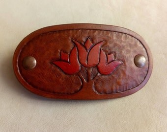 Leather hair clip | Etsy