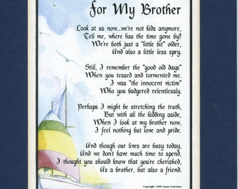 Poem for brother | Etsy