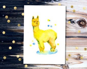 Alpaca art | Etsy