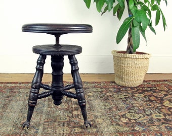 Antique piano stool | Etsy